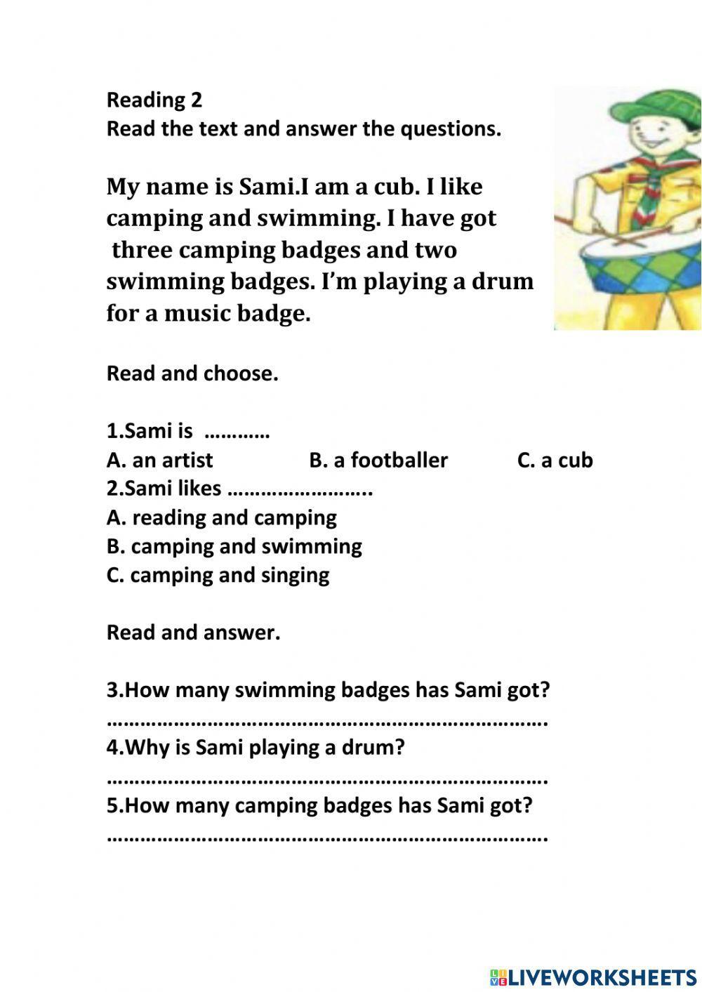 Reading and wri… | Free Interactive Worksheets | 889532