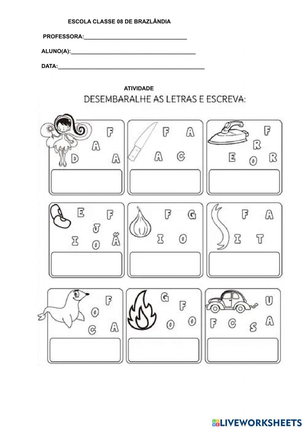 Letra f online pdf worksheet | Live Worksheets