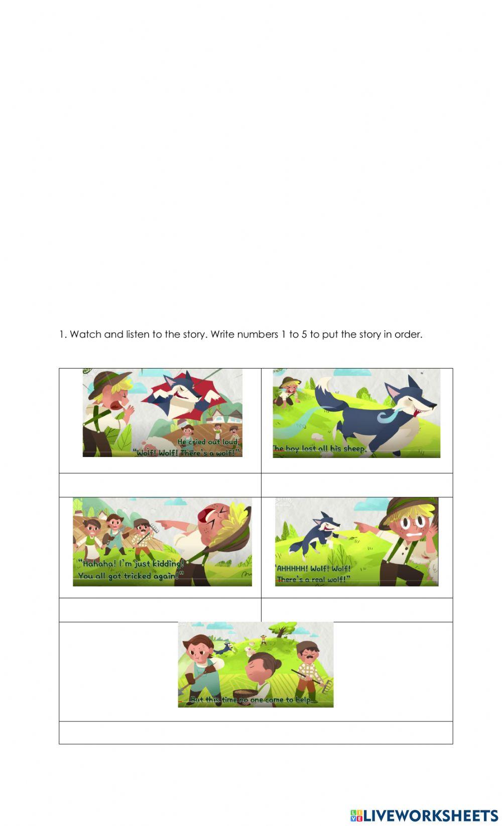 Order the short story worksheet | Live Worksheets