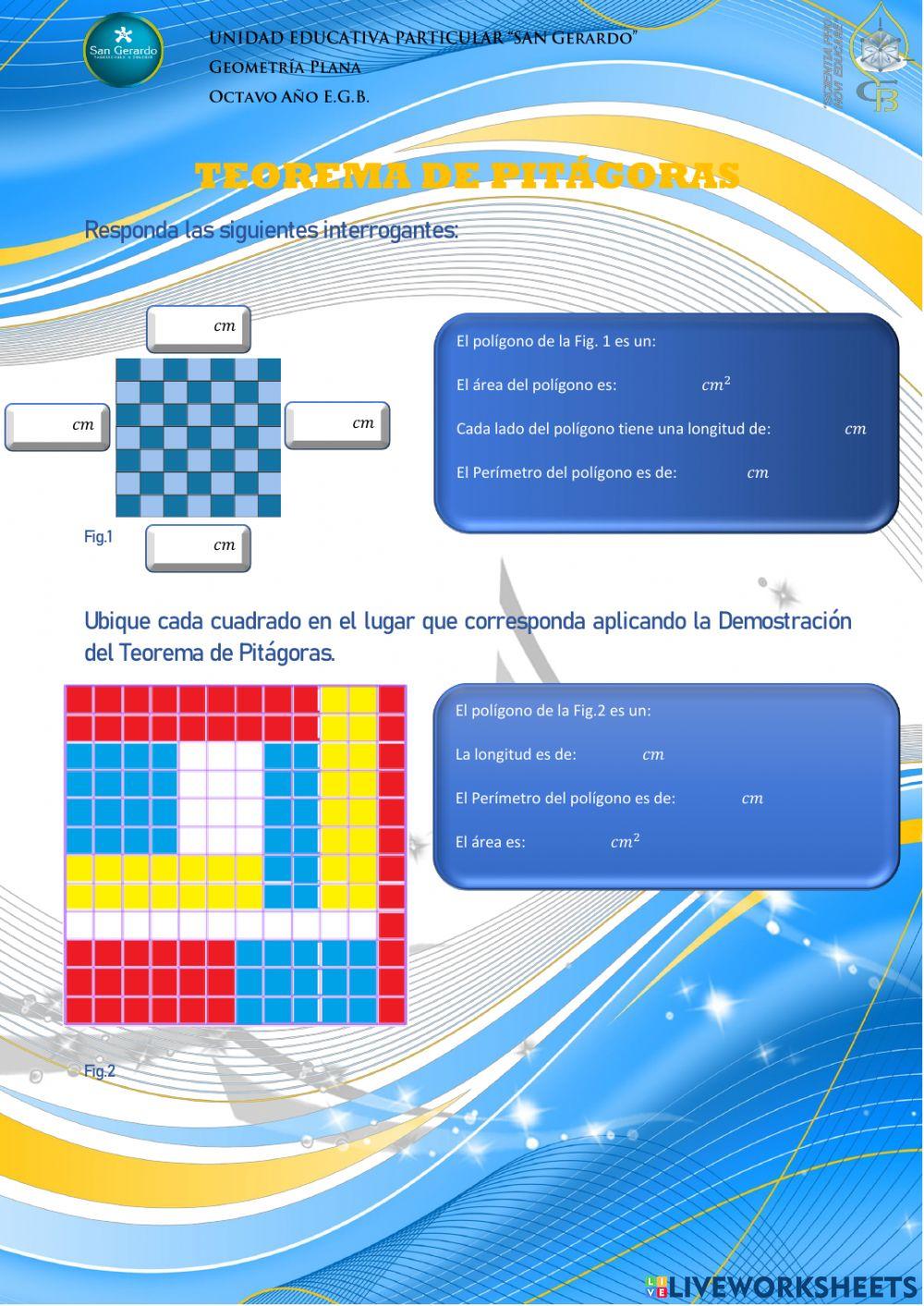 Teorema De Pitágoras Online Exercise For Octavo Live Worksheets