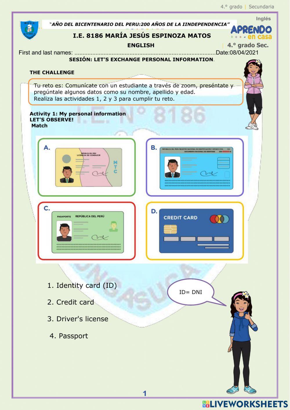 Let’s Exchange … | Free Interactive Worksheets | 4941047