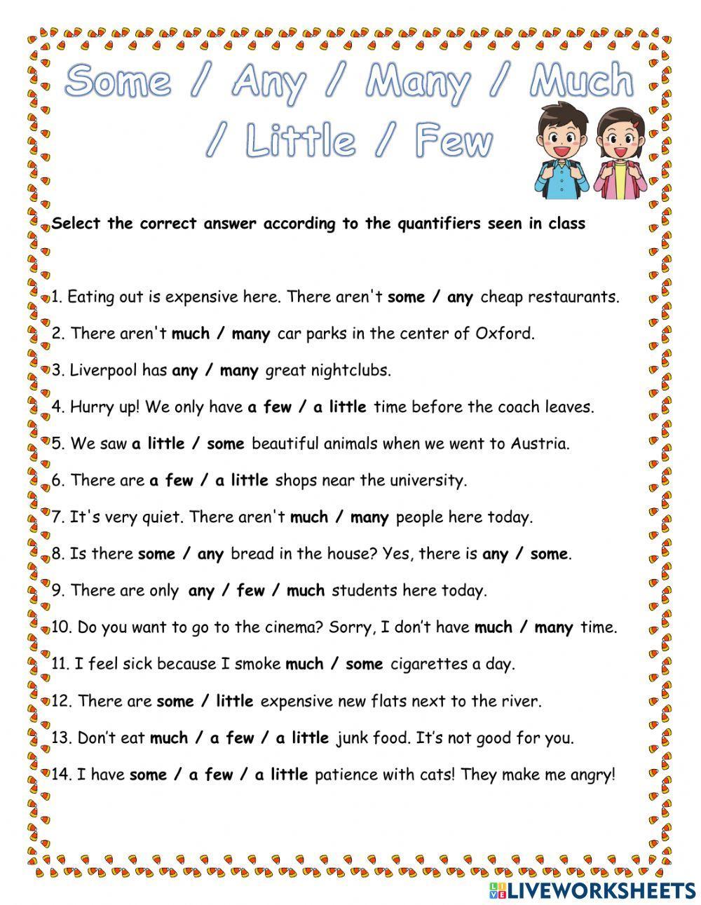 Quantifier | Free Interactive Worksheets | 890811