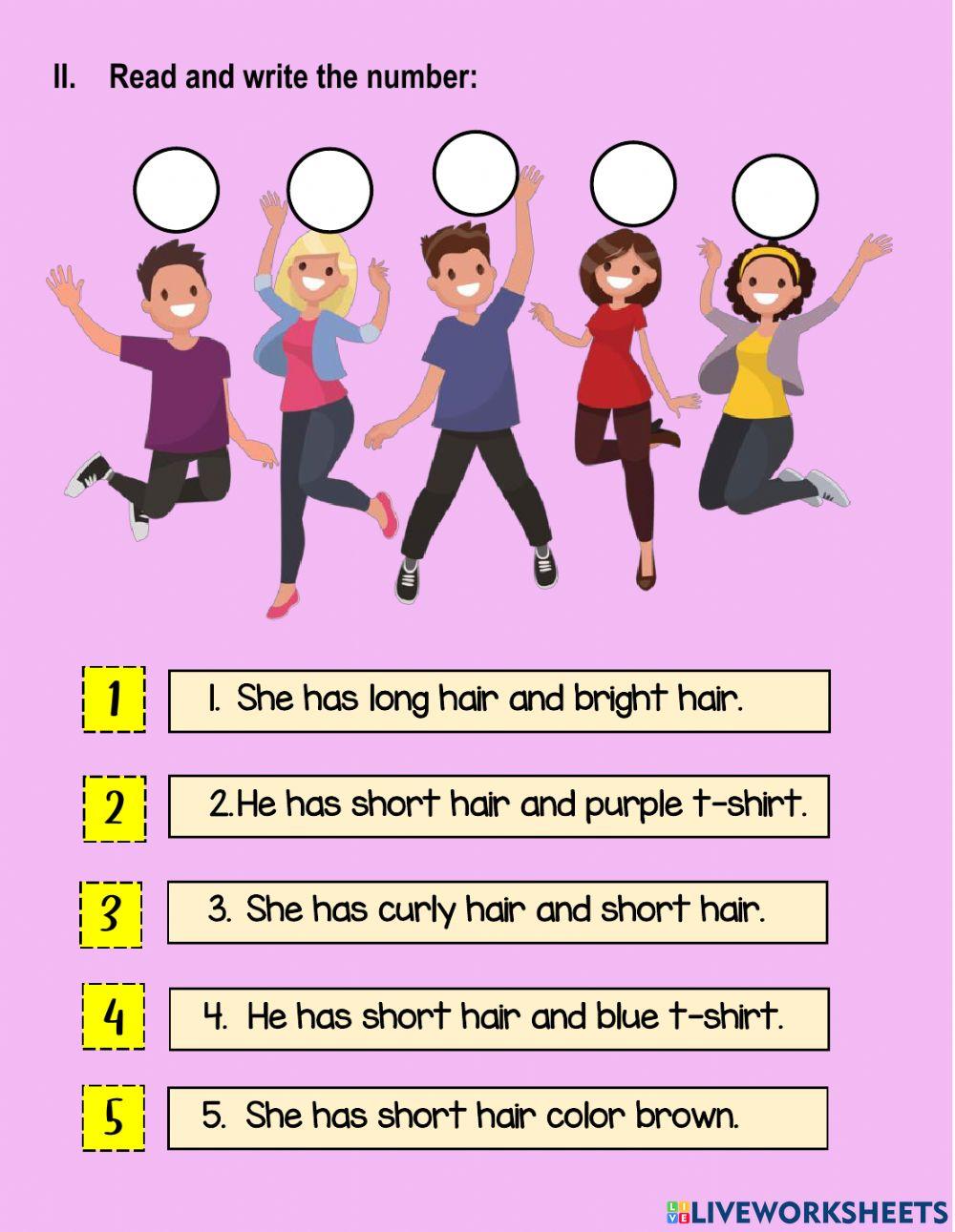 Describing people appearance online exercise for | Live Worksheets