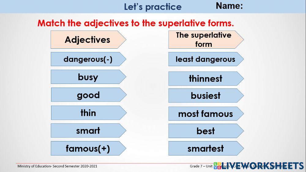 superlative activity online exercise for | Live Worksheets