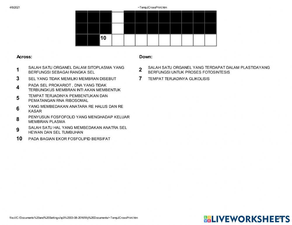 Sel | desimuliana | Live Worksheets