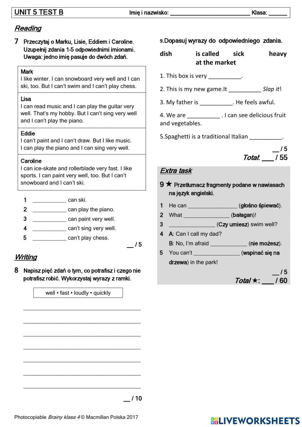 Brainy 4 Unit 5… | Free Interactive Worksheets | 6524358