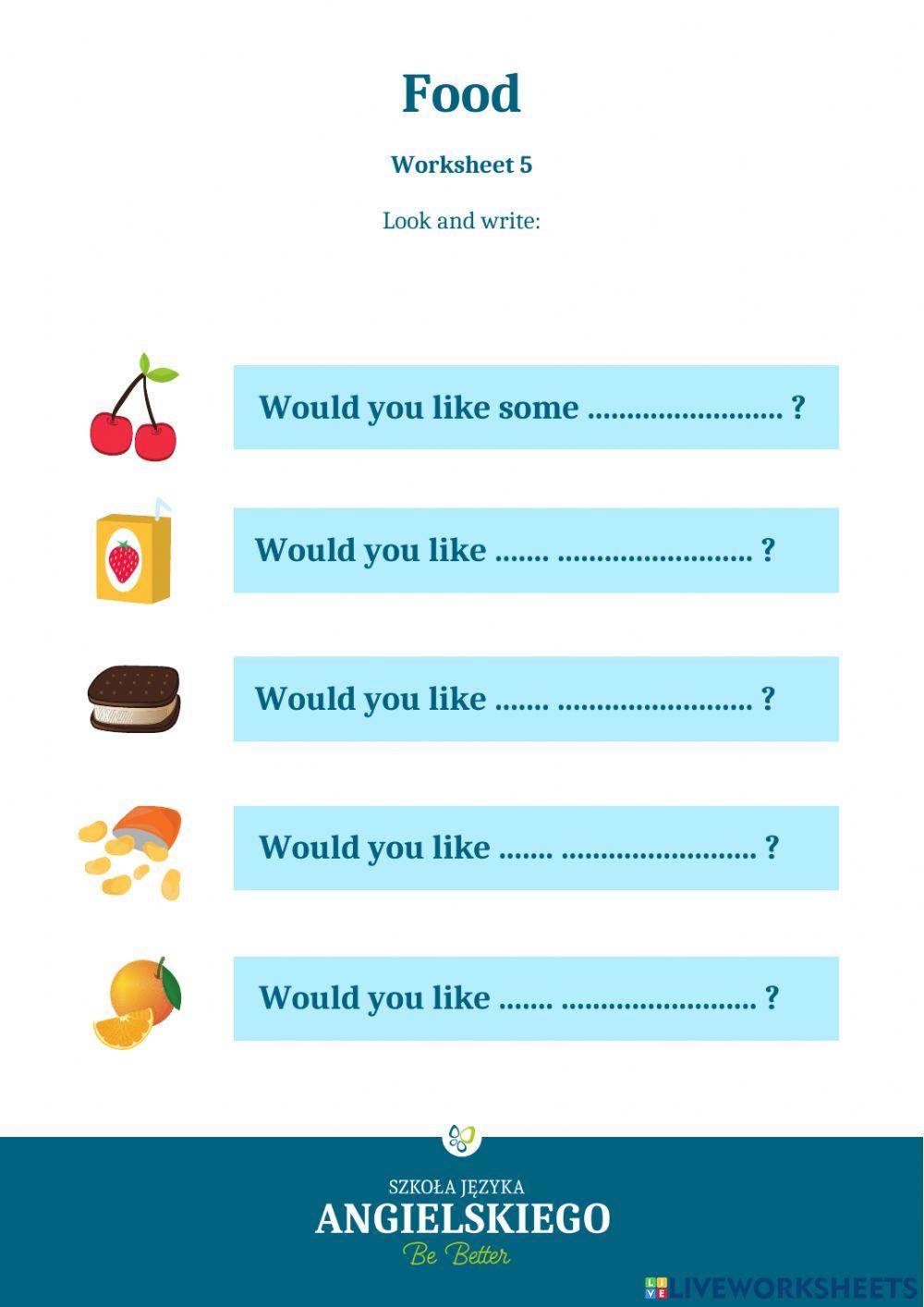 Food - Unit 7 - Worksheet 5 - BI2 worksheet | Live Worksheets