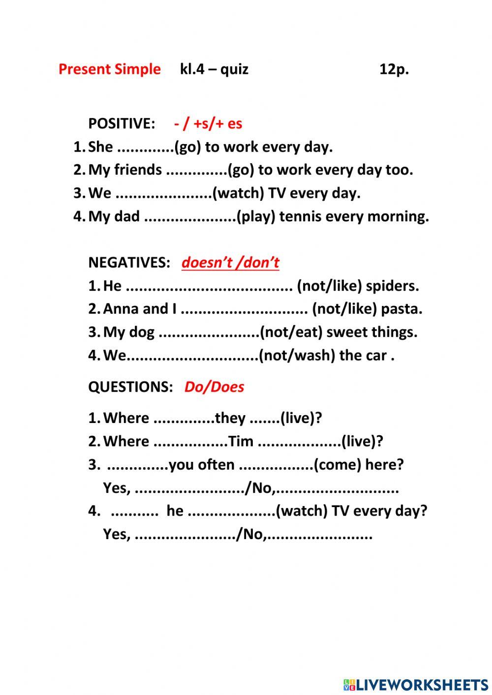 4941805 | Present Simple kl.4 - quiz | Lobodagabriela