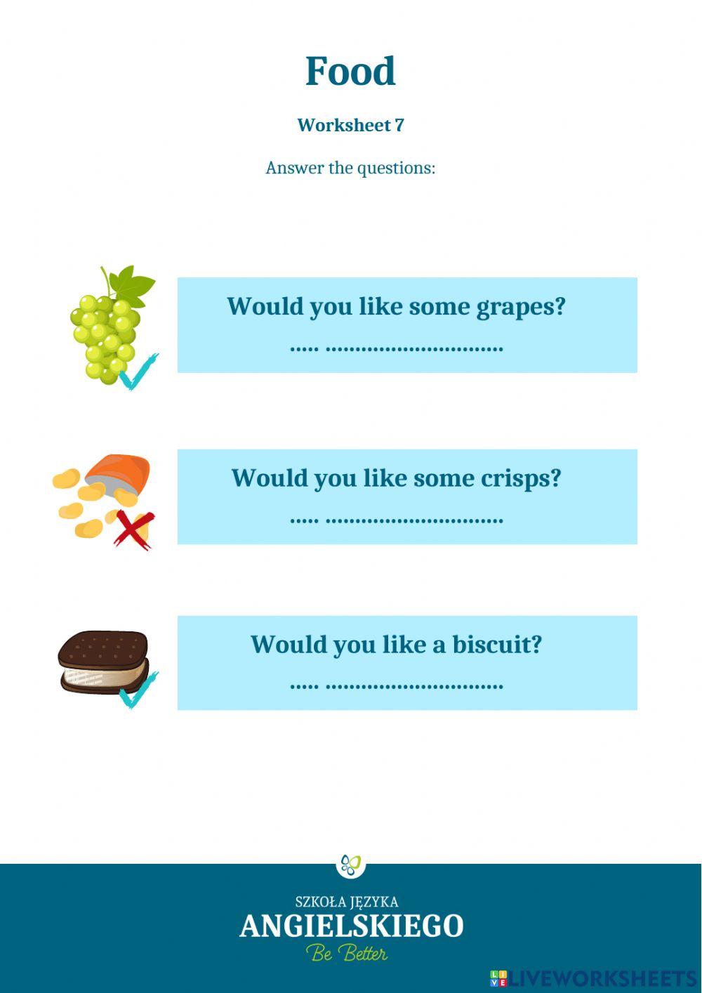 Food - Unit 7 - Worksheet 7 - BI2 worksheet | Live Worksheets