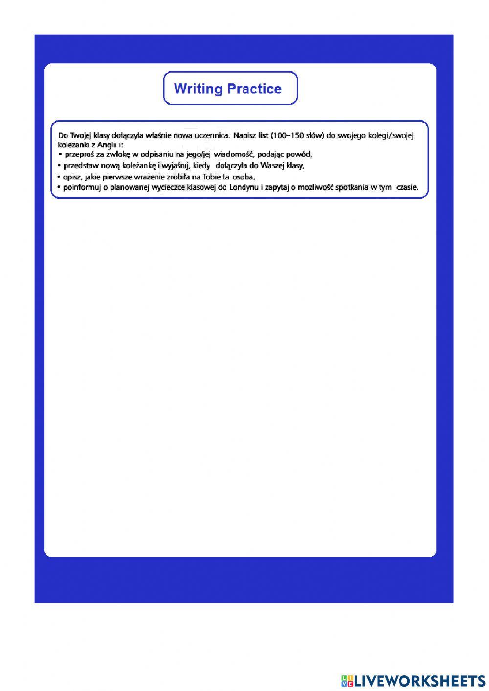 Writing Practic… | Free Interactive Worksheets | 891694