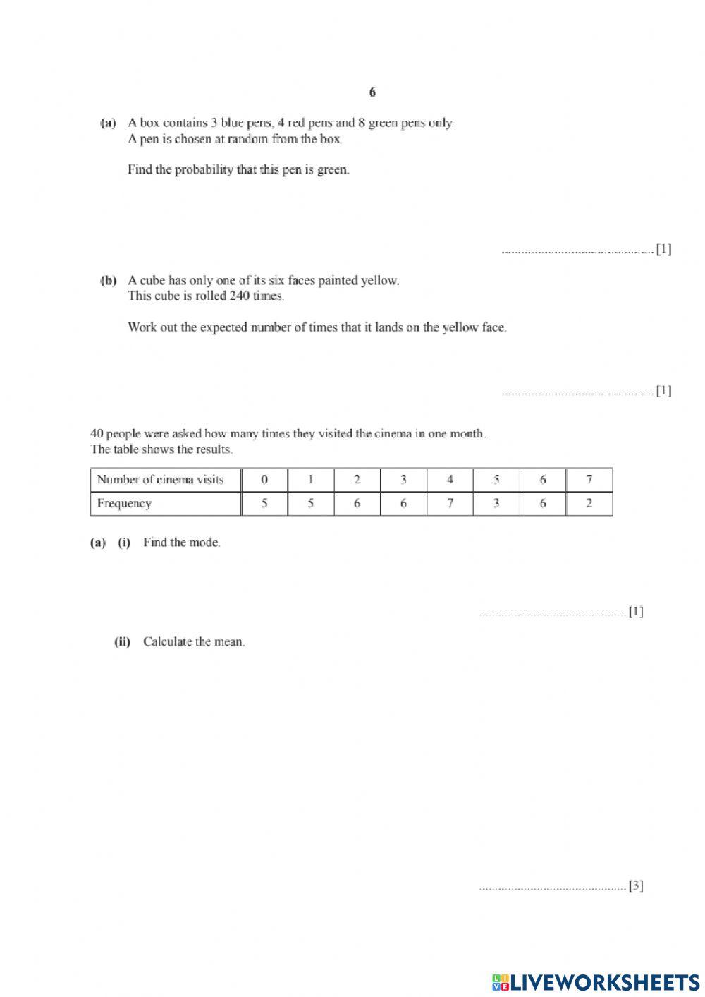 Igcse | Free Interactive Worksheets | 893041