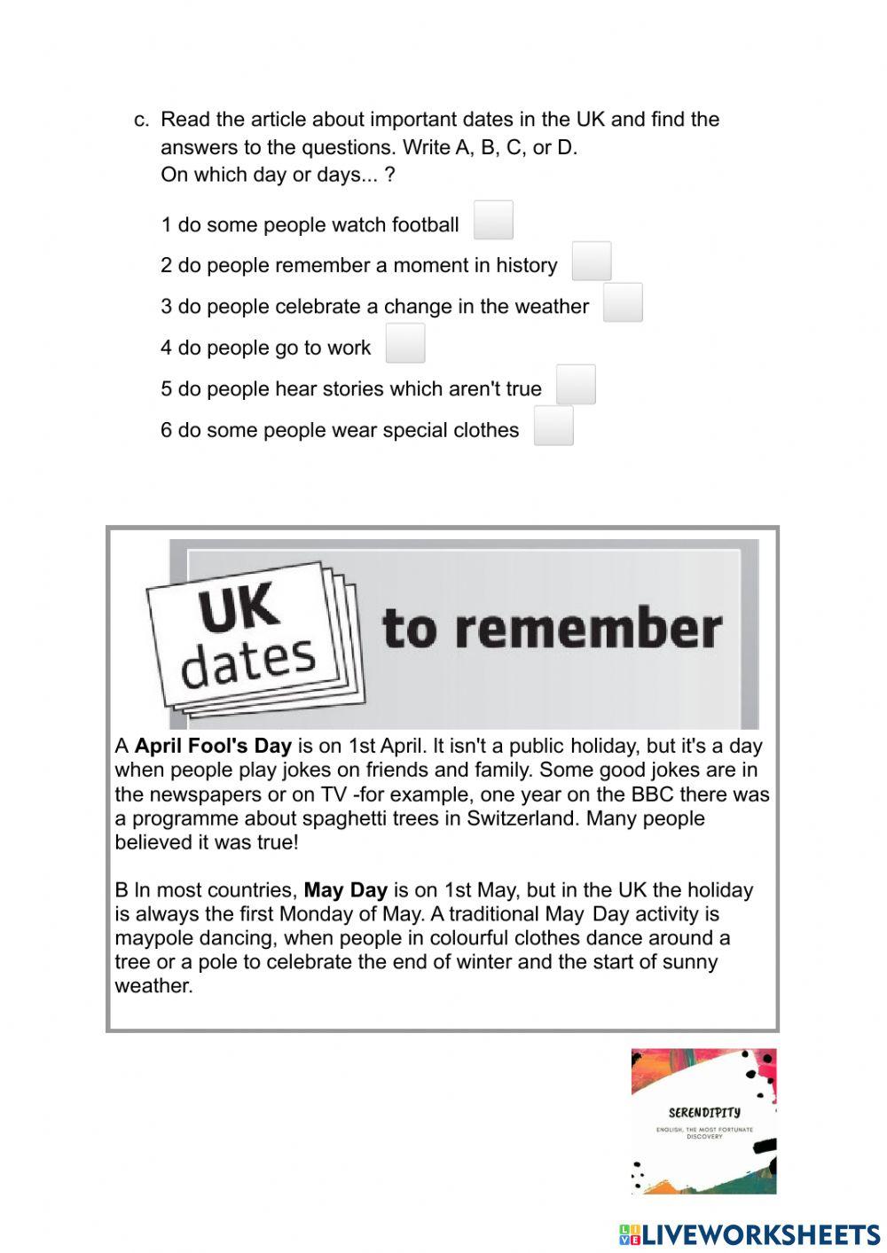 important dates to remember uk