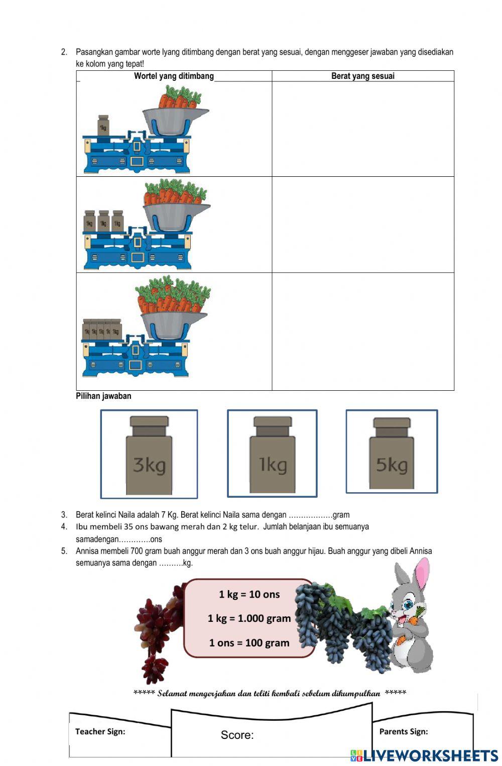 Berat activity | Live Worksheets