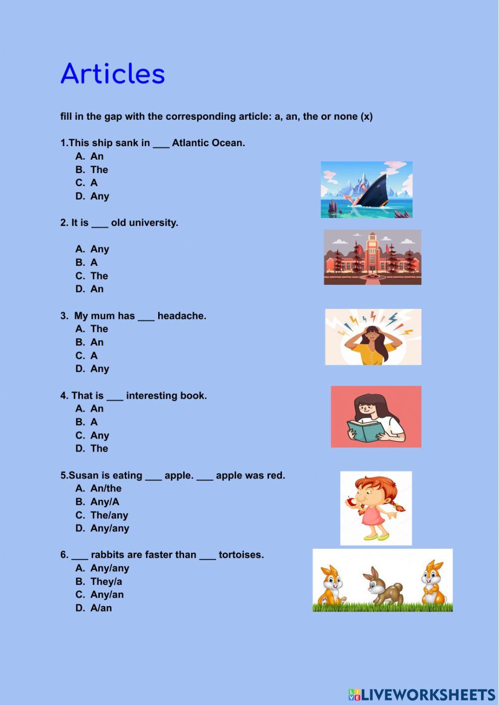 Articles Online Exercise For Grade 4 Live Worksheets articles-online-exercise-for-grade-4-live-worksheets