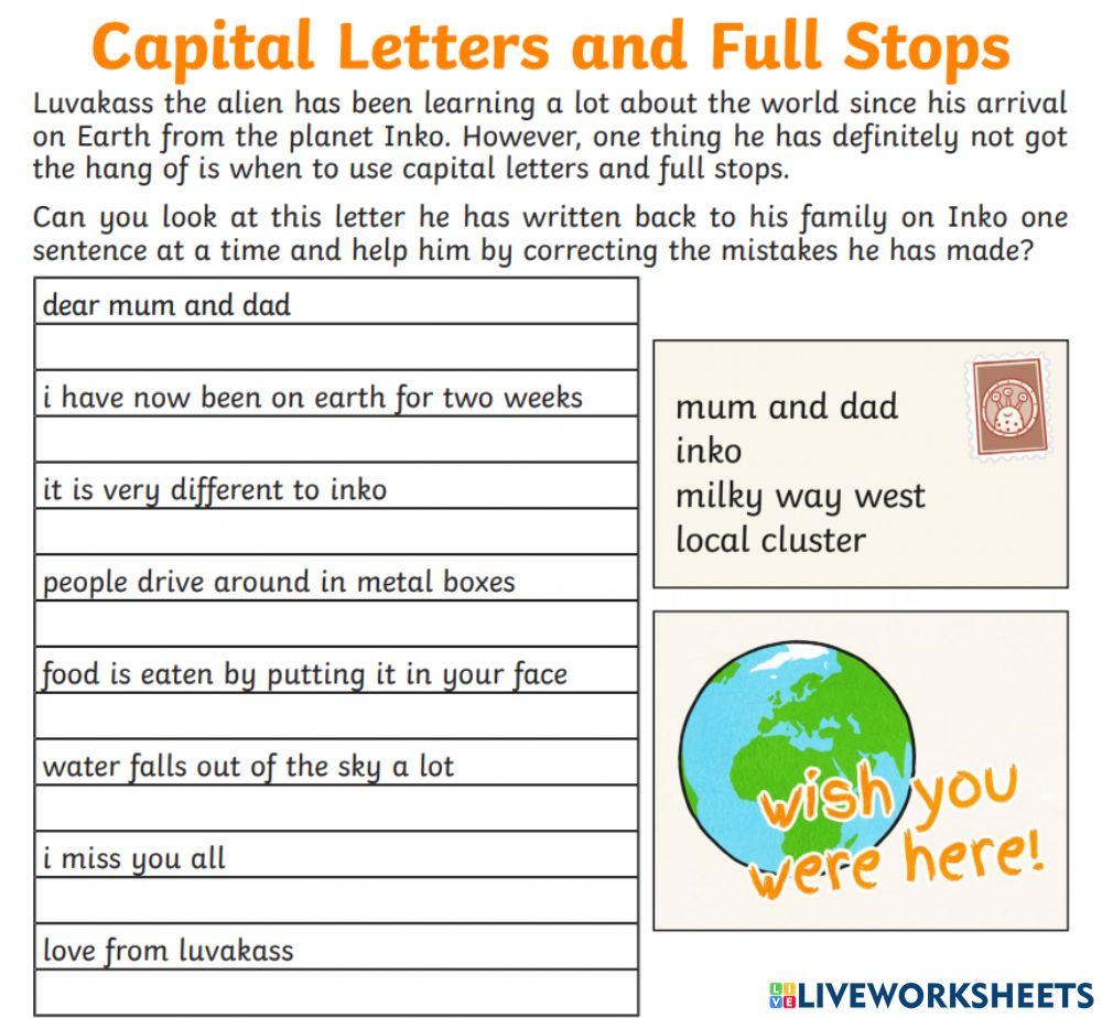 Capital Letters… | Free Interactive Worksheets | 893773