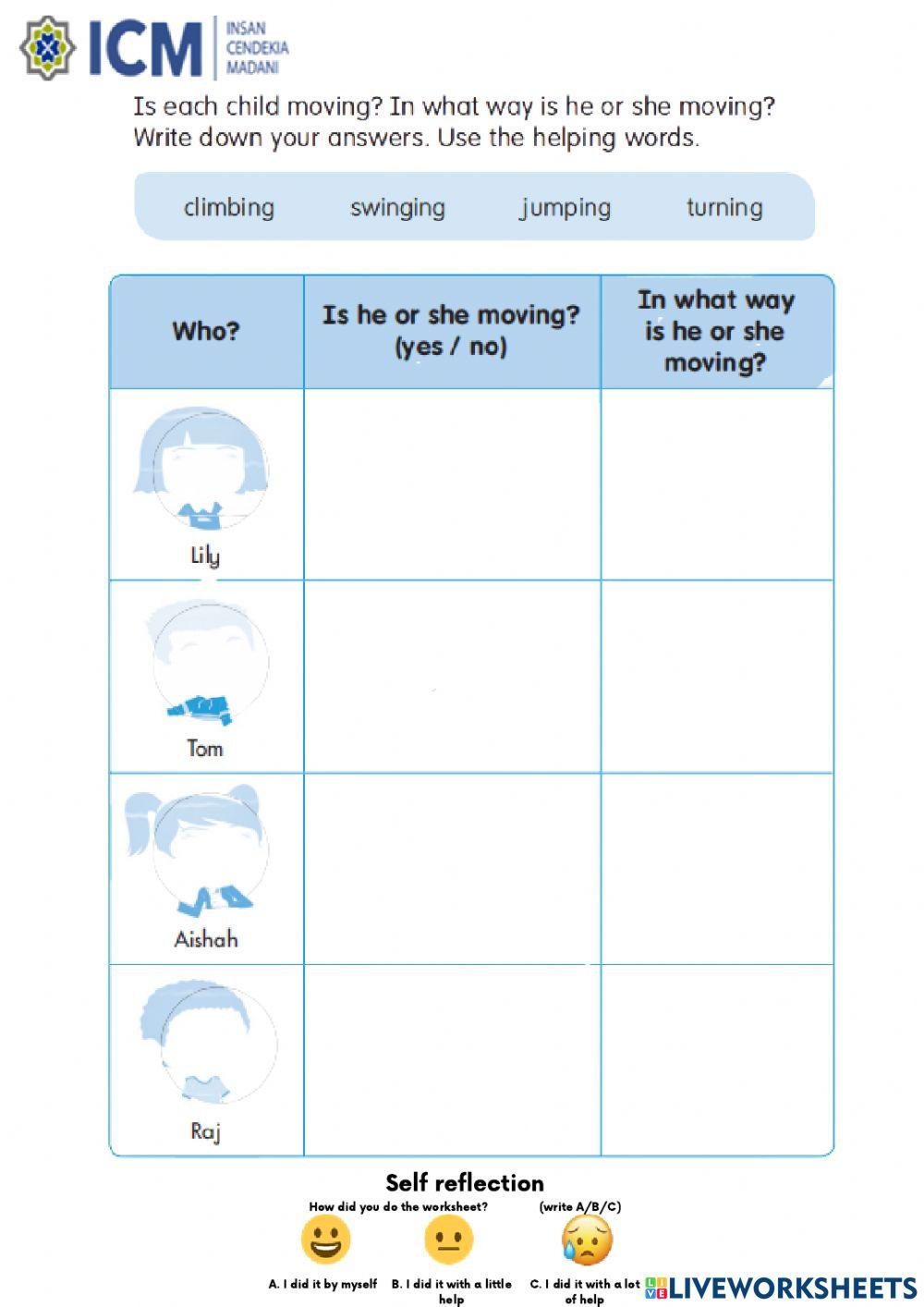 Science Worksheet: Movement worksheet | Live Worksheets