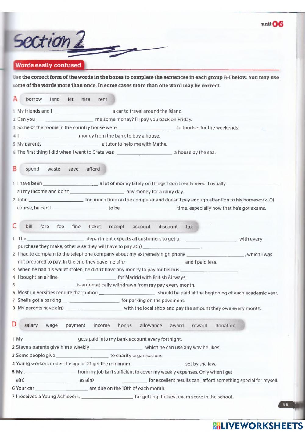Use of English B2 - Units 5 and 6 interactive worksheet | Live Worksheets