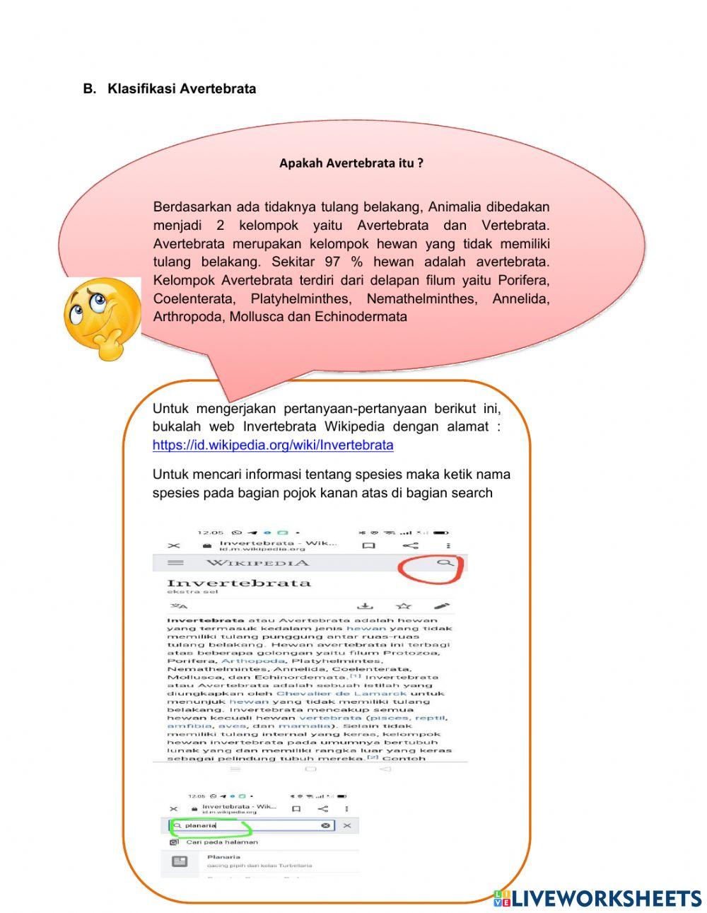 Lkpd porifera worksheet | Live Worksheets