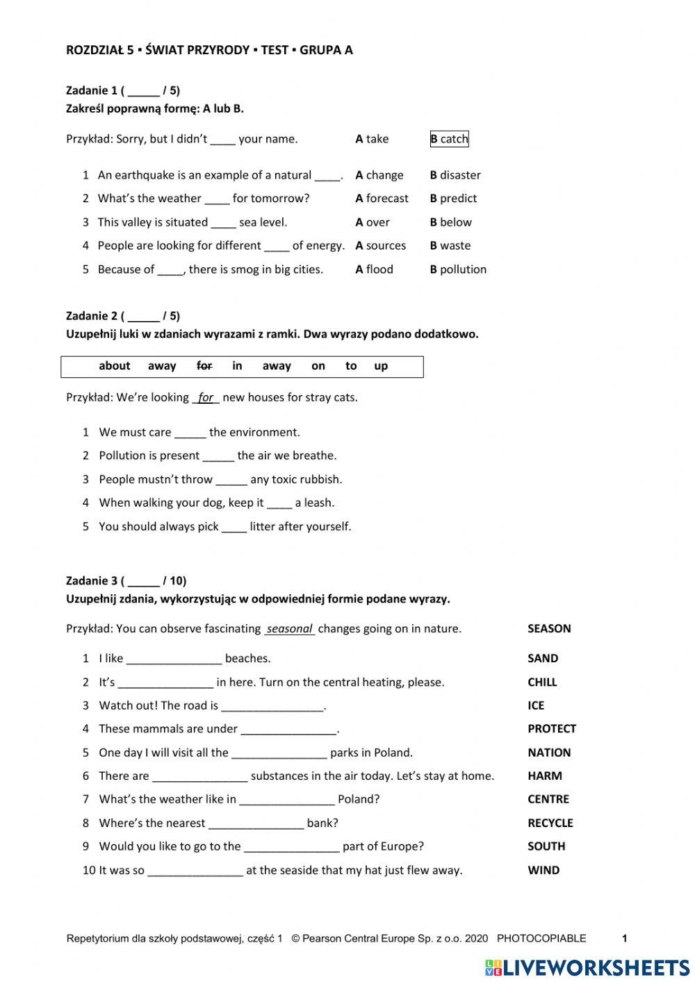 Klasa 7 Unit 5 | Free Interactive Worksheets | 4944195