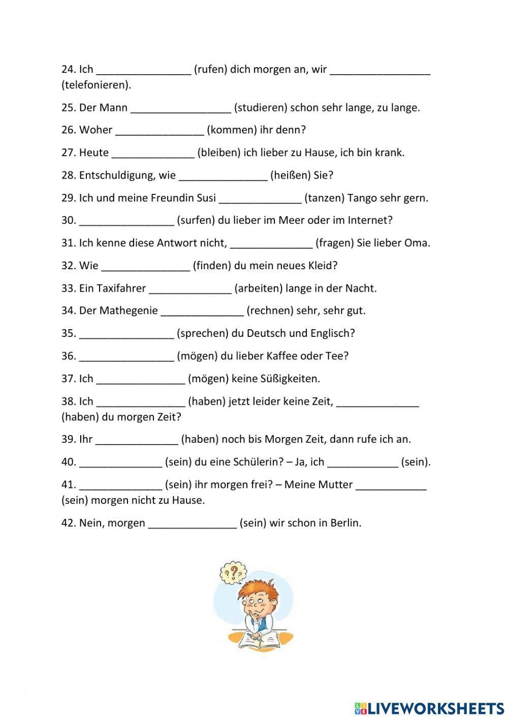 Deutsche Verben Konjugieren Worksheet Live Worksheets, 57% OFF Deutsche Verben Konjugieren Worksheet Live Worksheets, 57% OFF