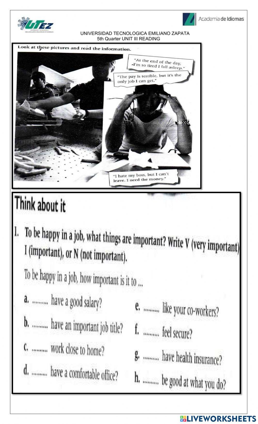 5th Final Reading Exercise worksheet | Live Worksheets