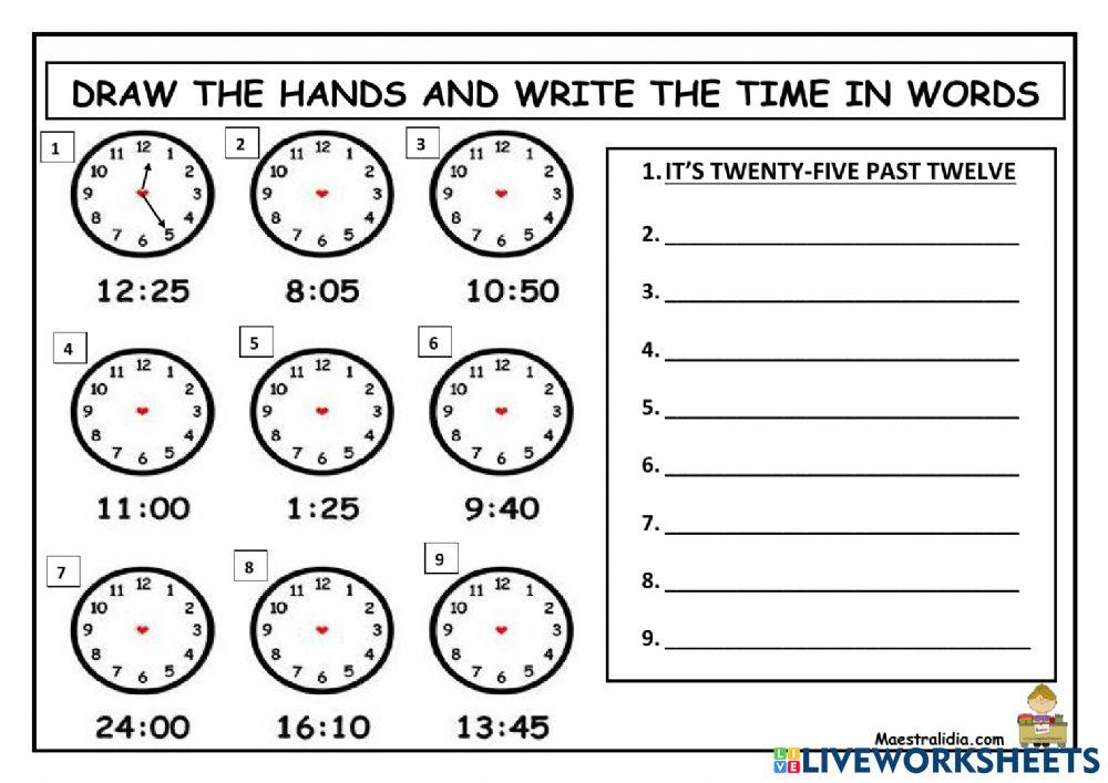 What time is it? online exercise for tercero de primaria | Live Worksheets