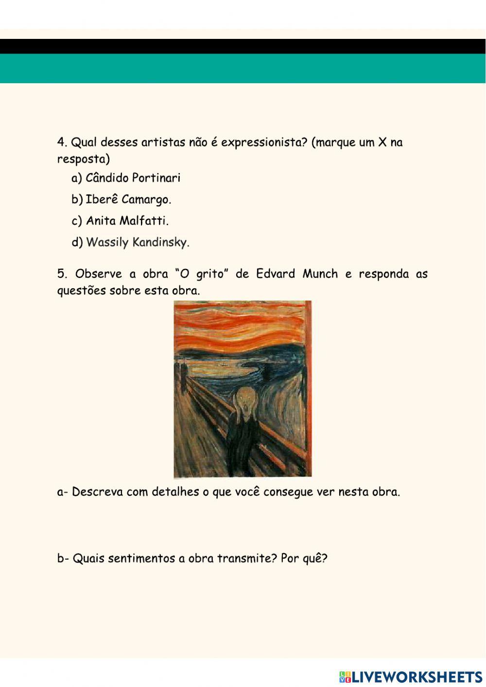 Atividade sobre o expressionismo 1 2947701 | regrehs