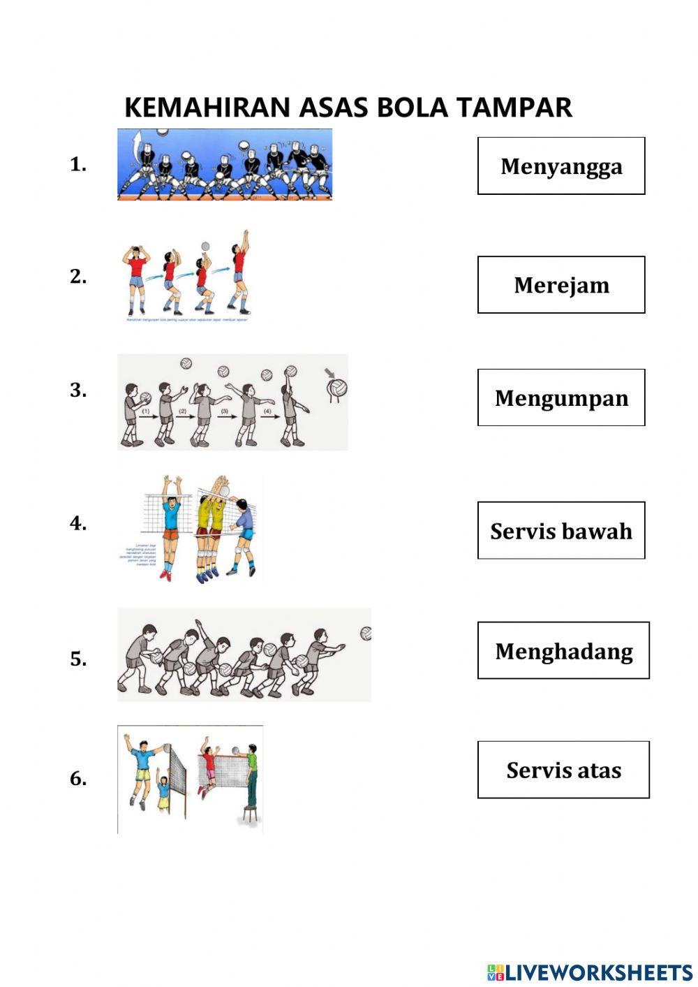Kemahiran asas bola tampar interactive worksheet | Live Worksheets