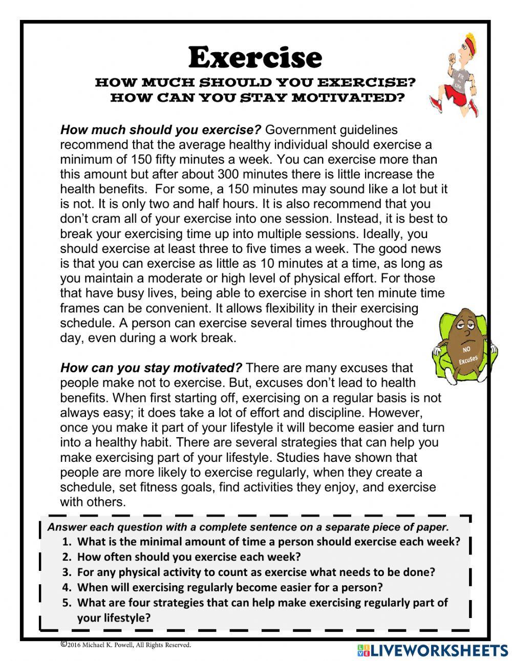 What is exercise? worksheet | Live Worksheets