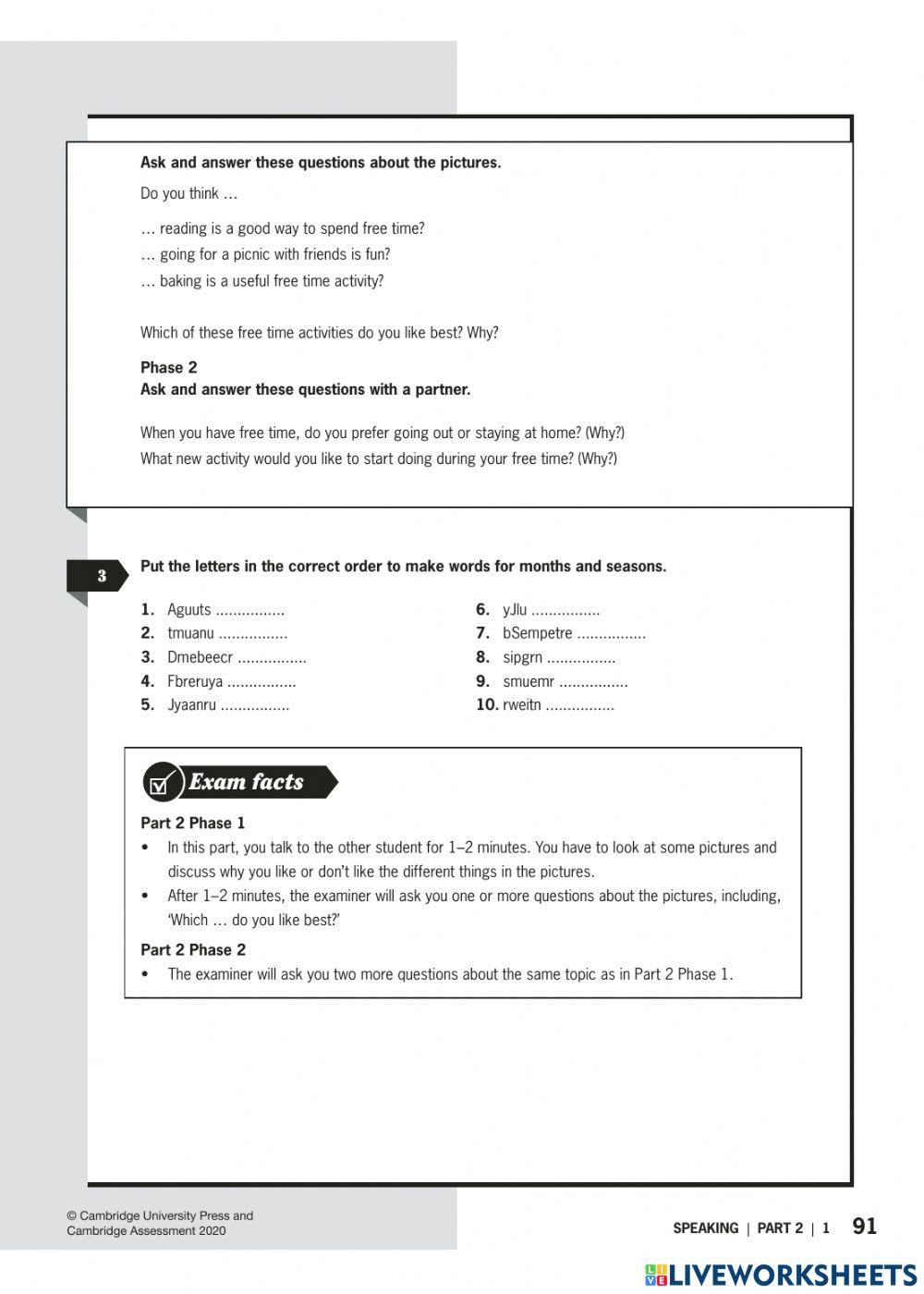 Ket Speaking Pa… | Free Interactive Worksheets | 6527175