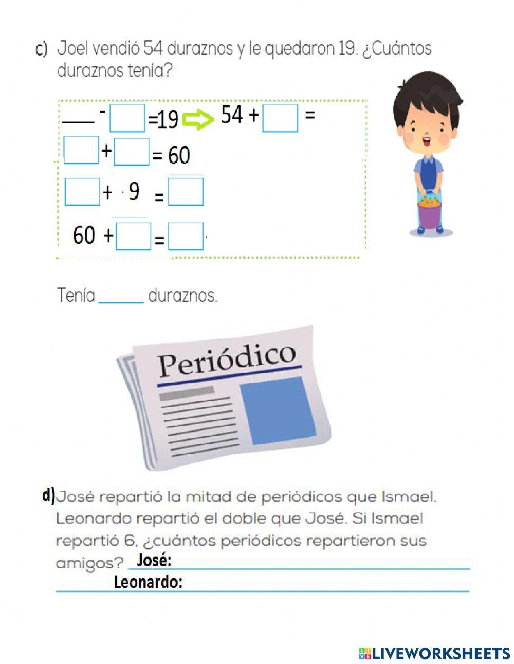Matemáticas online exercise for 1 | Live Worksheets