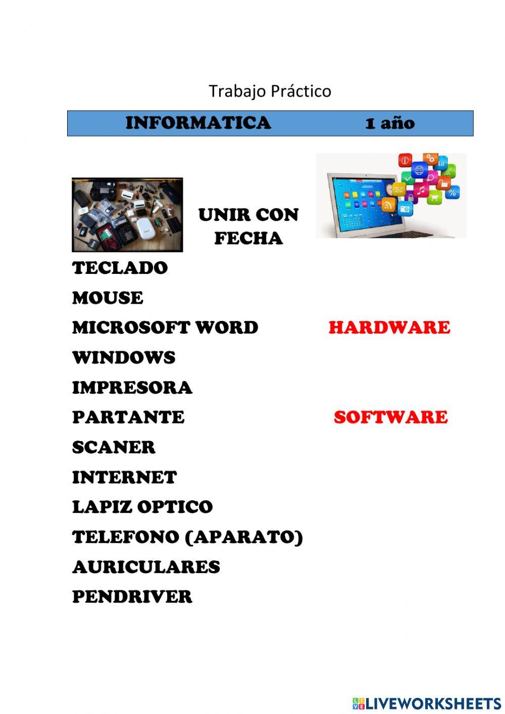 Hardware y Soft… | Free Interactive Worksheets | 6568551