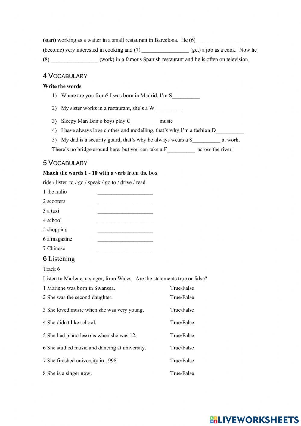 Mid term test worksheet | Live Worksheets