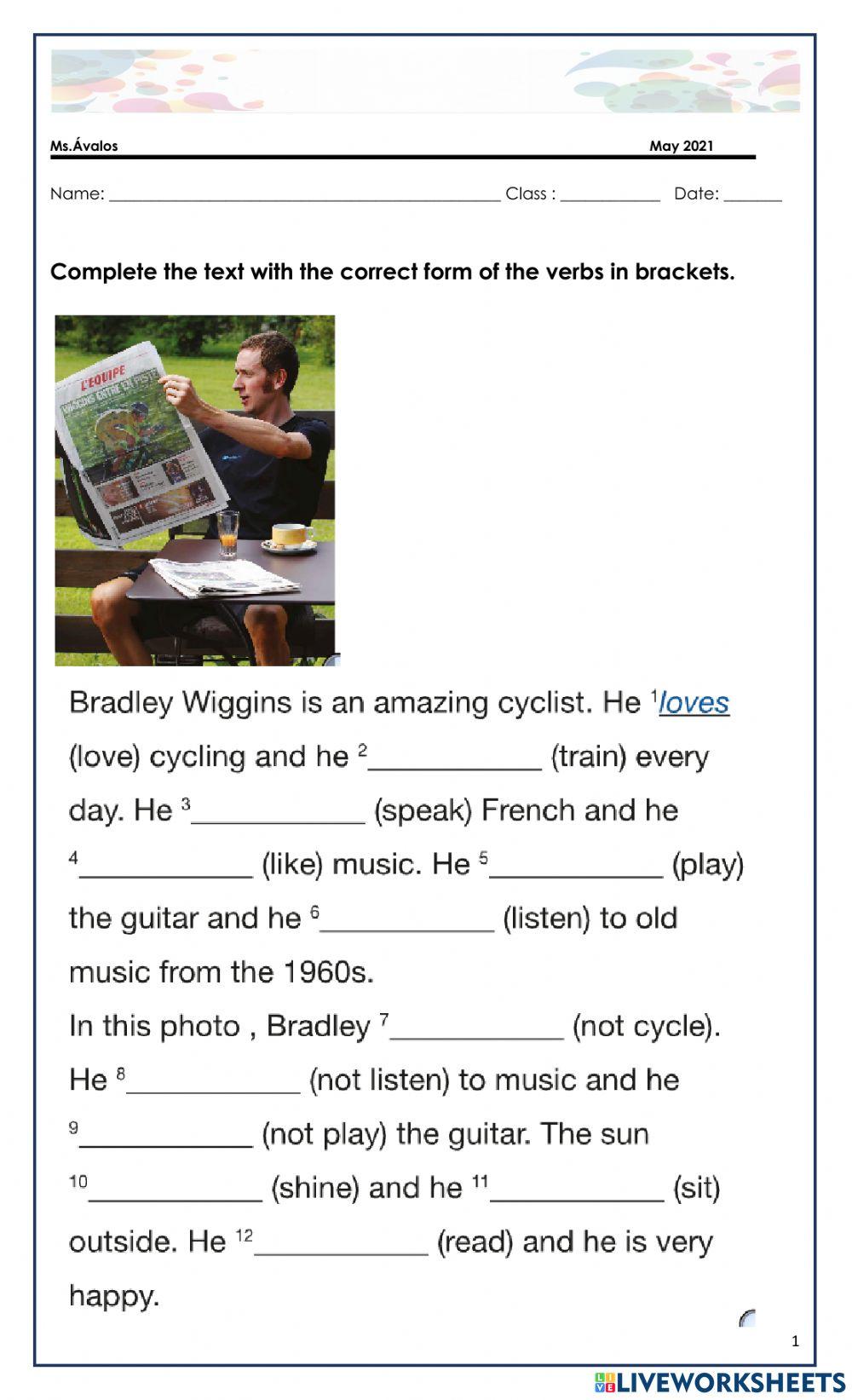 6º. unit 7B. worksheet | Live Worksheets