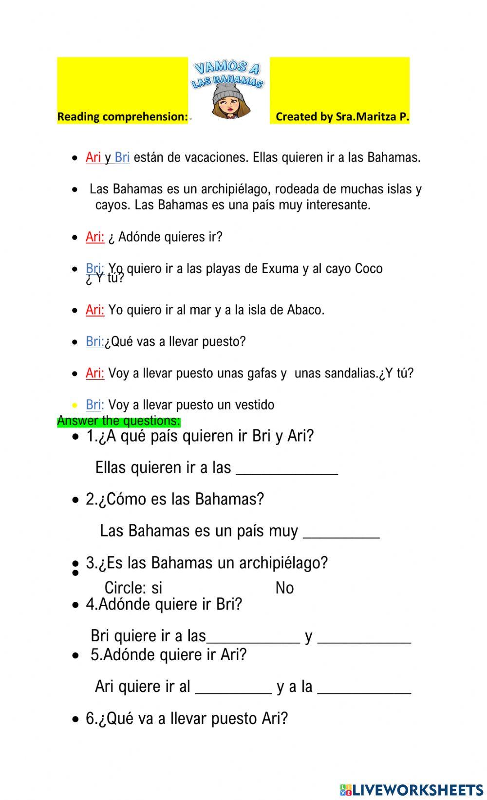 Reading comprehension online exercise for Grade 6 | Live Worksheets