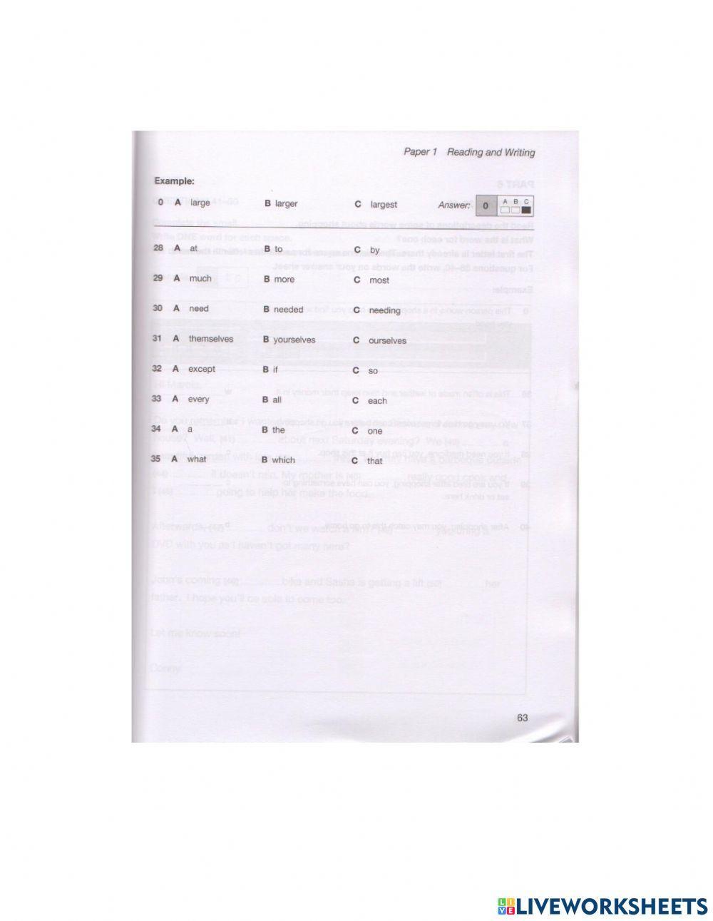 Ket test READIN… | Free Interactive Worksheets | 987756