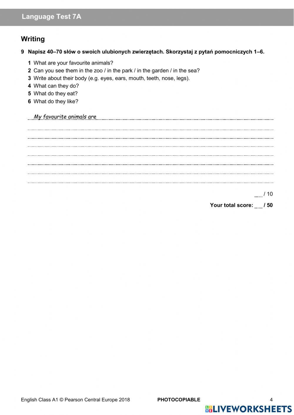 Klasa IV unit 7 | Free Interactive Worksheets | 6582536