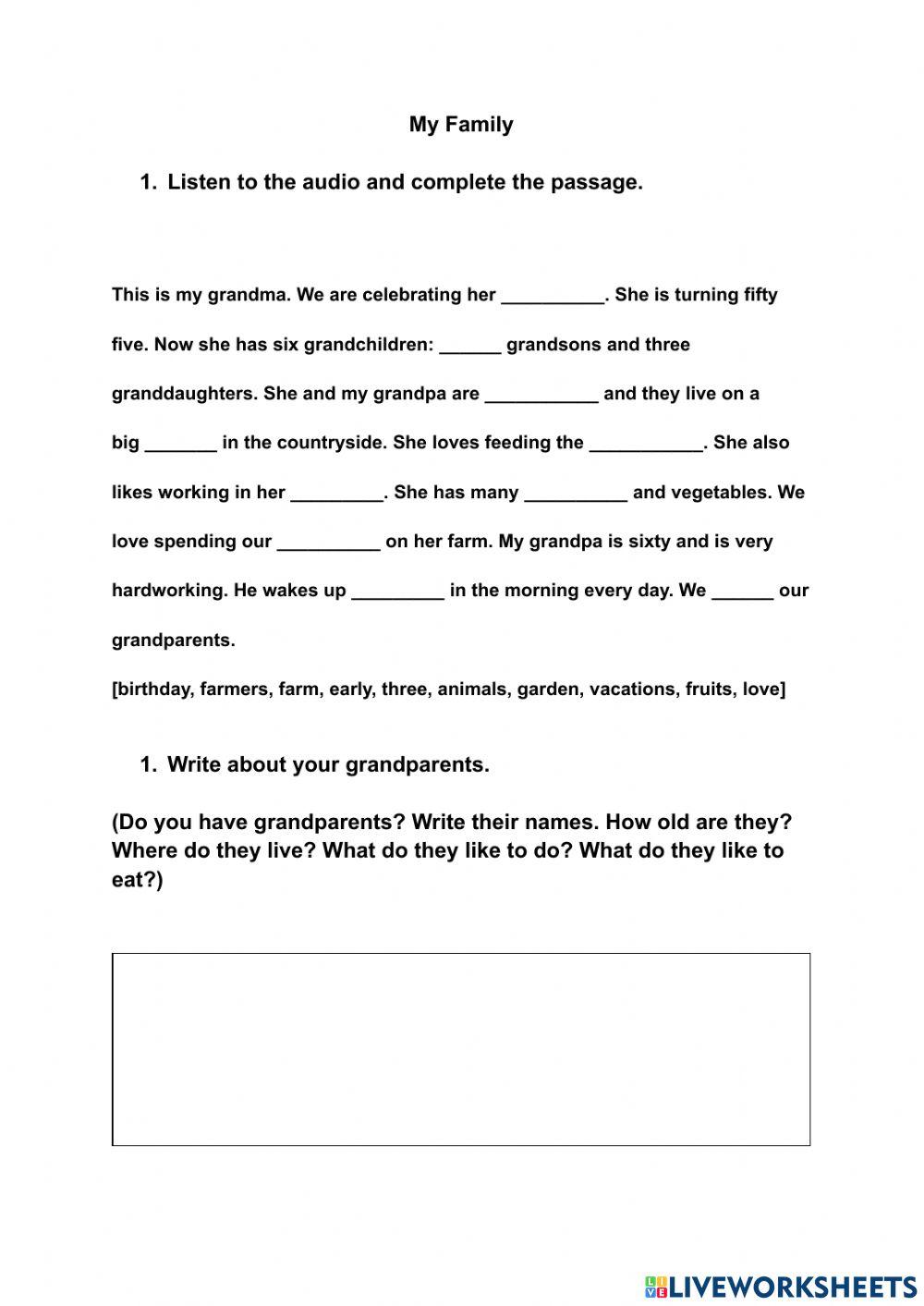 Listening Comprehension online exercise for 3 | Live Worksheets