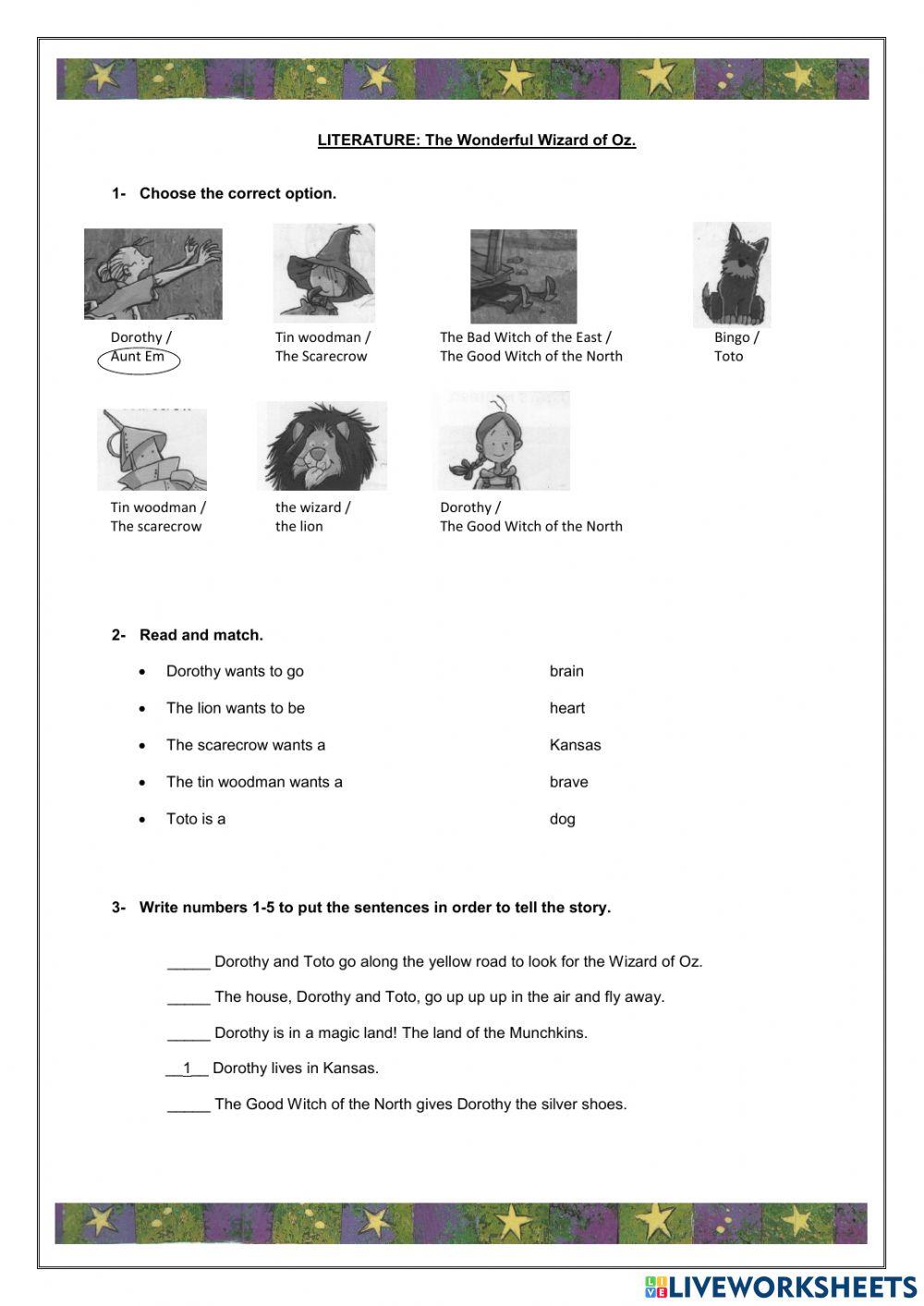 The Wonderful W… | Free Interactive Worksheets | 988361