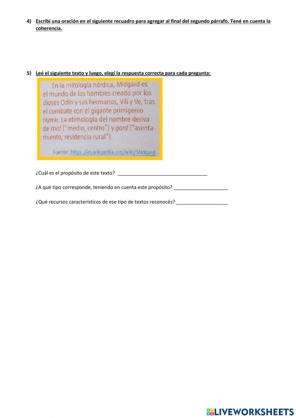 Actividades de repaso - Unidad -El Mito- worksheet | Live Worksheets