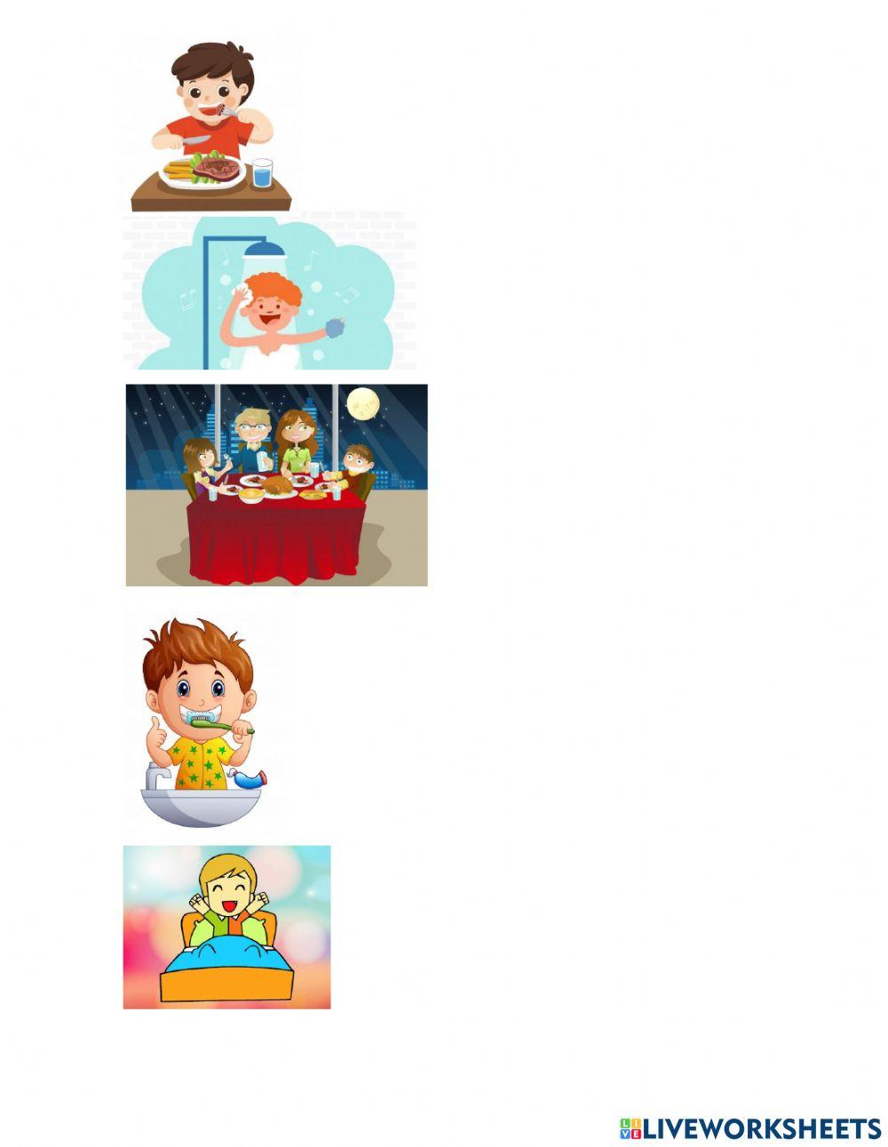 Routines online exercise for Primero de primaria | Live Worksheets