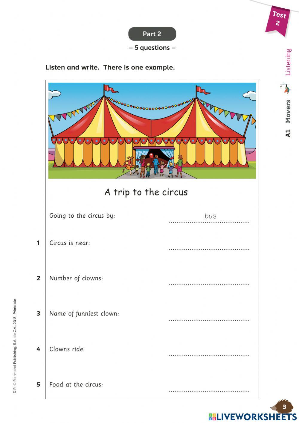 Movers test 2 -… | Free Interactive Worksheets | 6583565