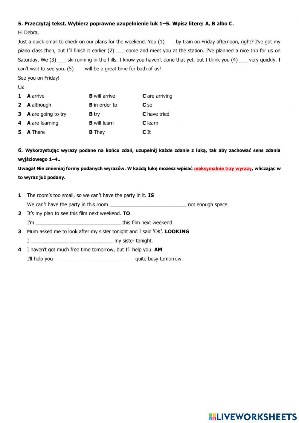 5007231 | Grammar Test-Future tenses | BozenaW