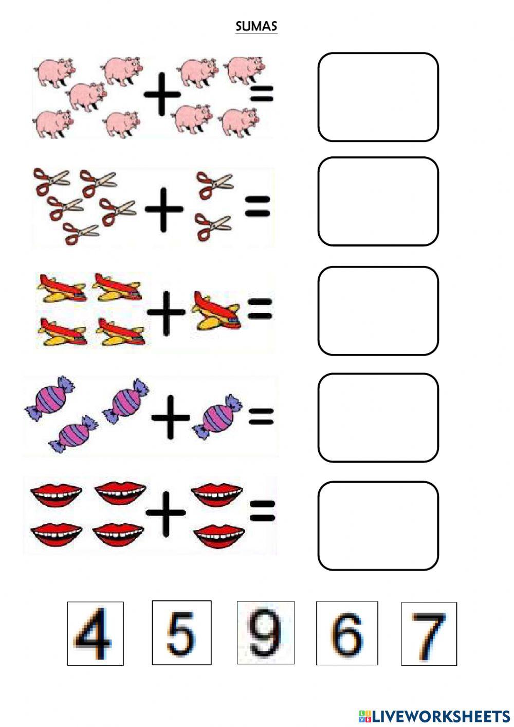 Suma interactive worksheet for Preparatoria | Live Worksheets