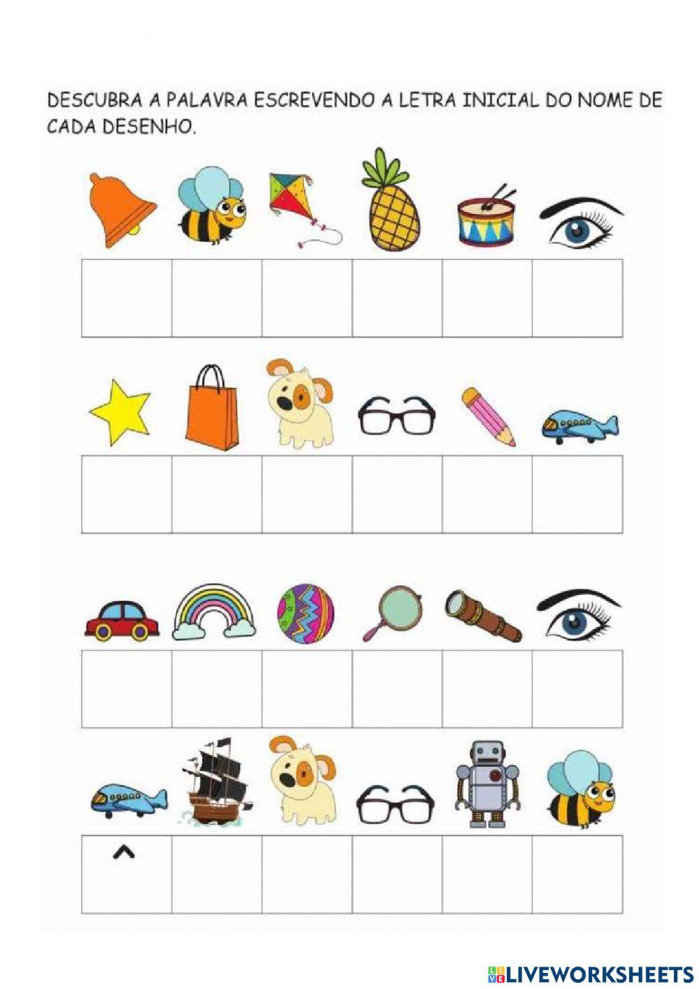 Enigma online exercise for ALFABETIZAÇÃO | Live Worksheets