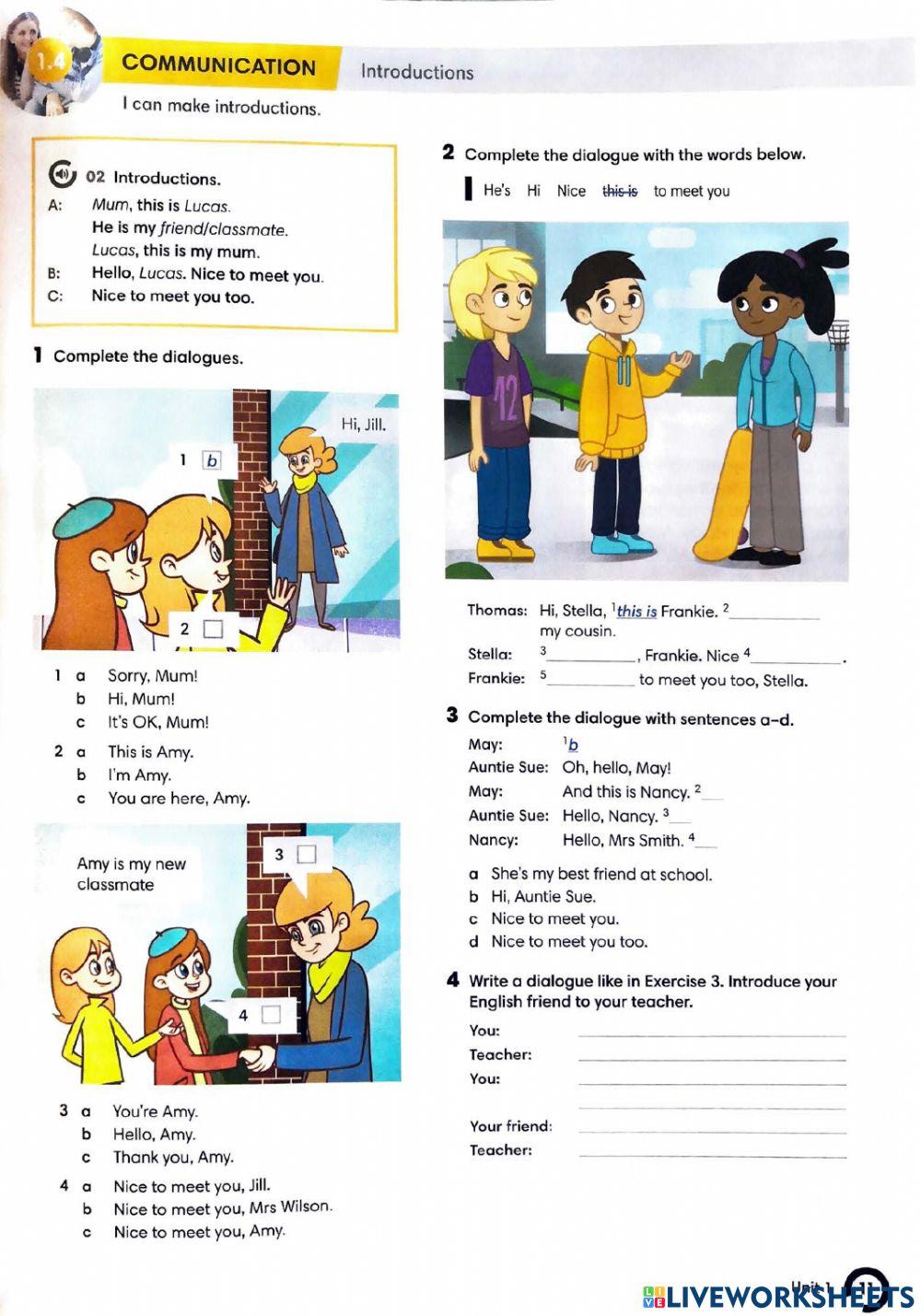 Introductions | Free Interactive Worksheets | 6583742