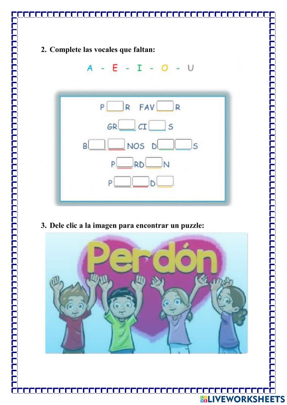 989944 | Palabras mágicas | Erika | LiveWorksheets