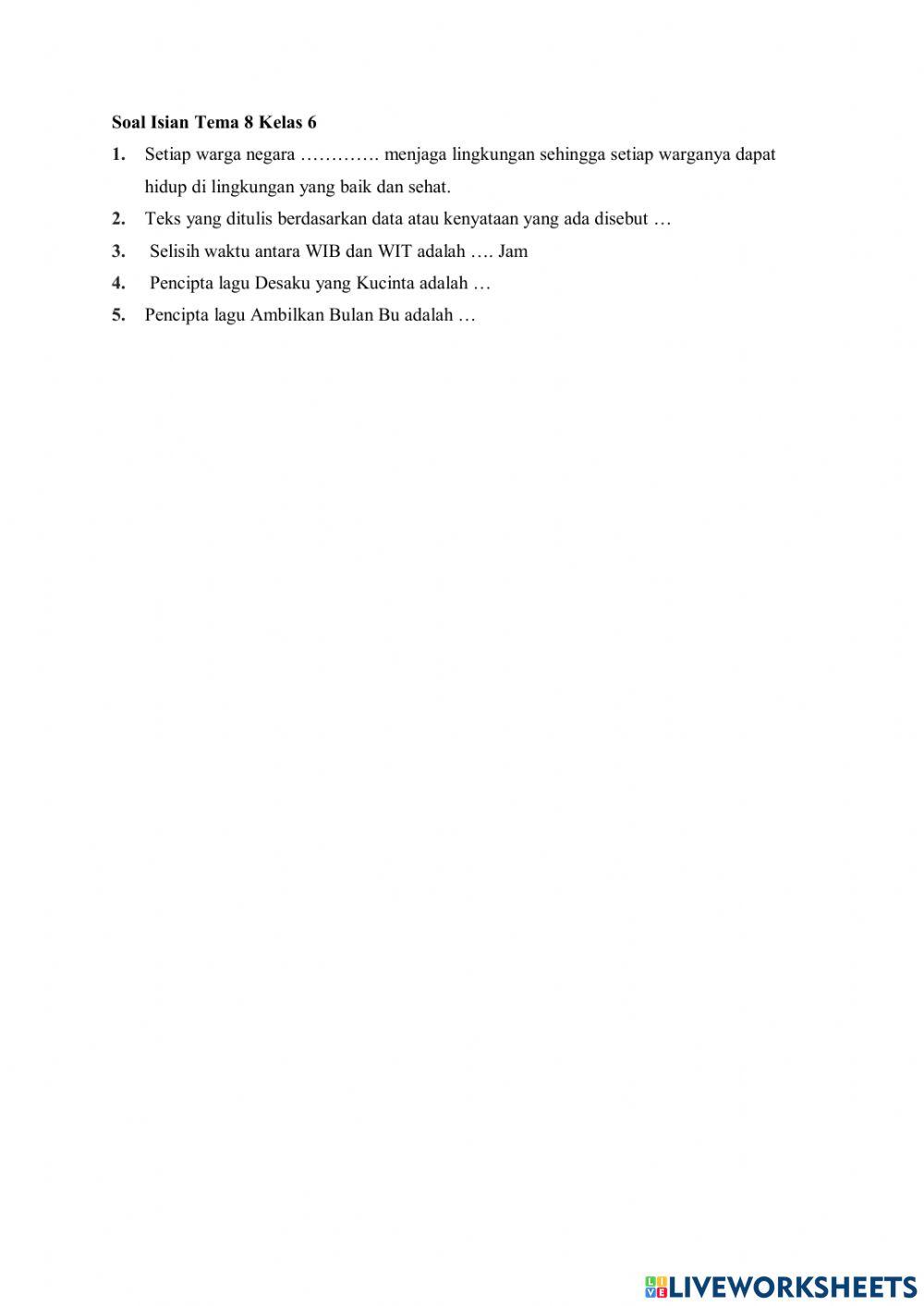 Tema 8 subtema 2 online exercise | Live Worksheets