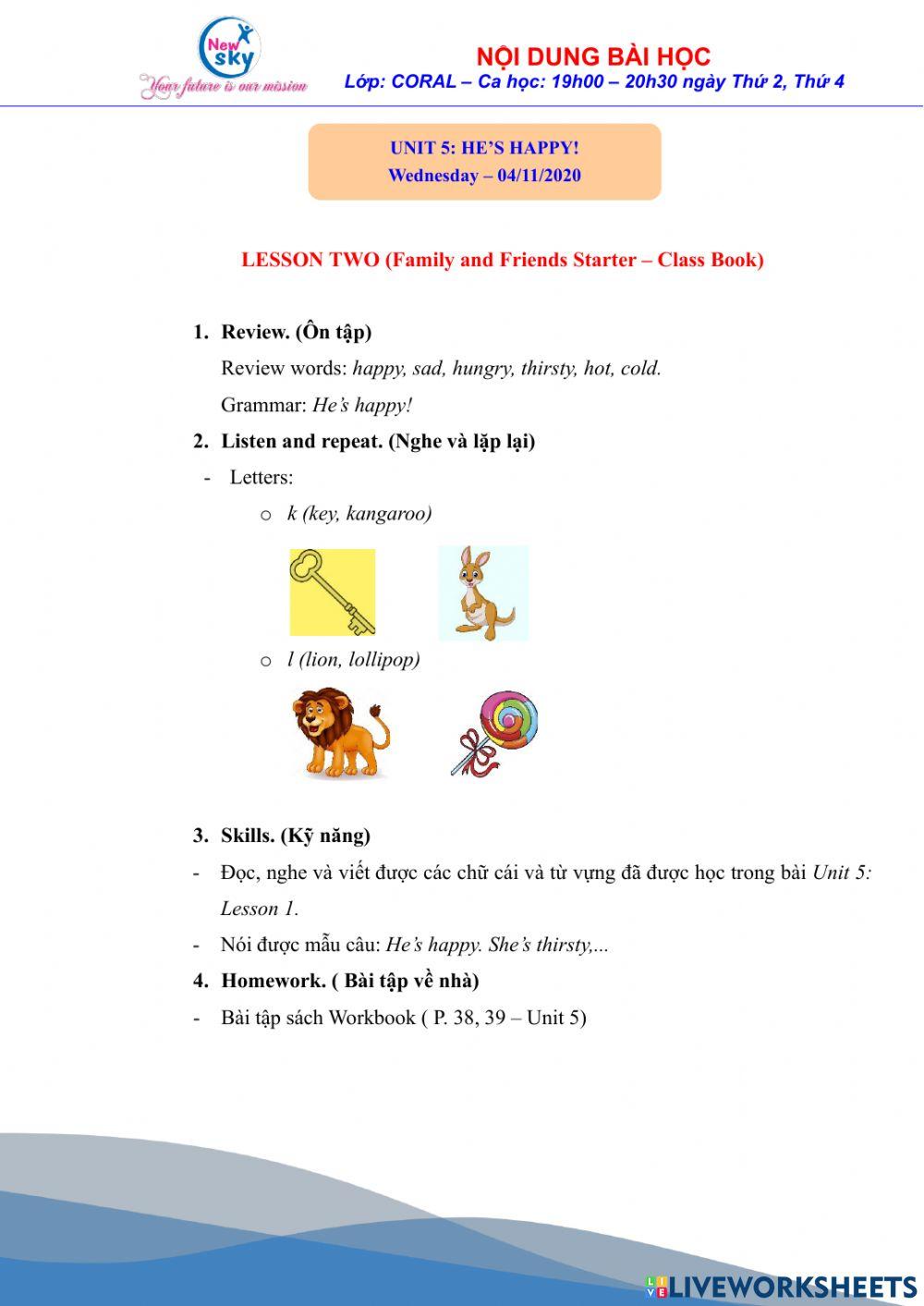 FF starters worksheet | Live Worksheets