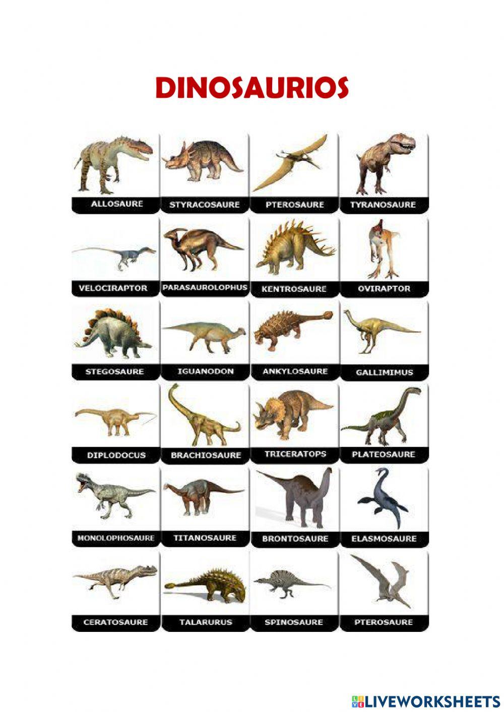 Dinosaurios online pdf activity for 2º PRIMARIA | Live Worksheets